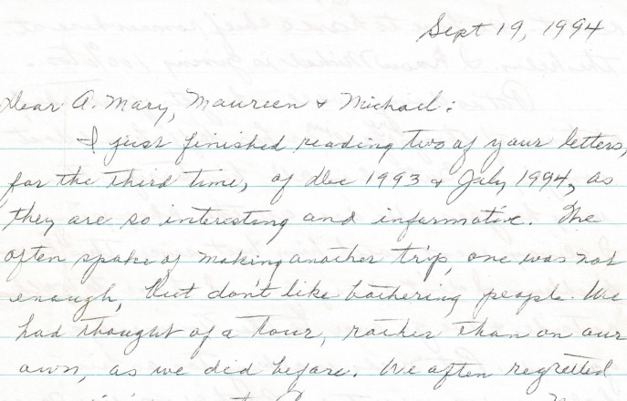 M127: USA Letter from Pat and Kay Kielty (nee McHugh) to Micheal and ...