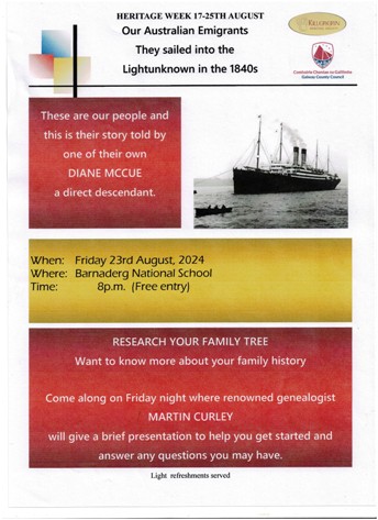 Heritage week 2024 - Killererin to NSW in the 1800s - what happened ...