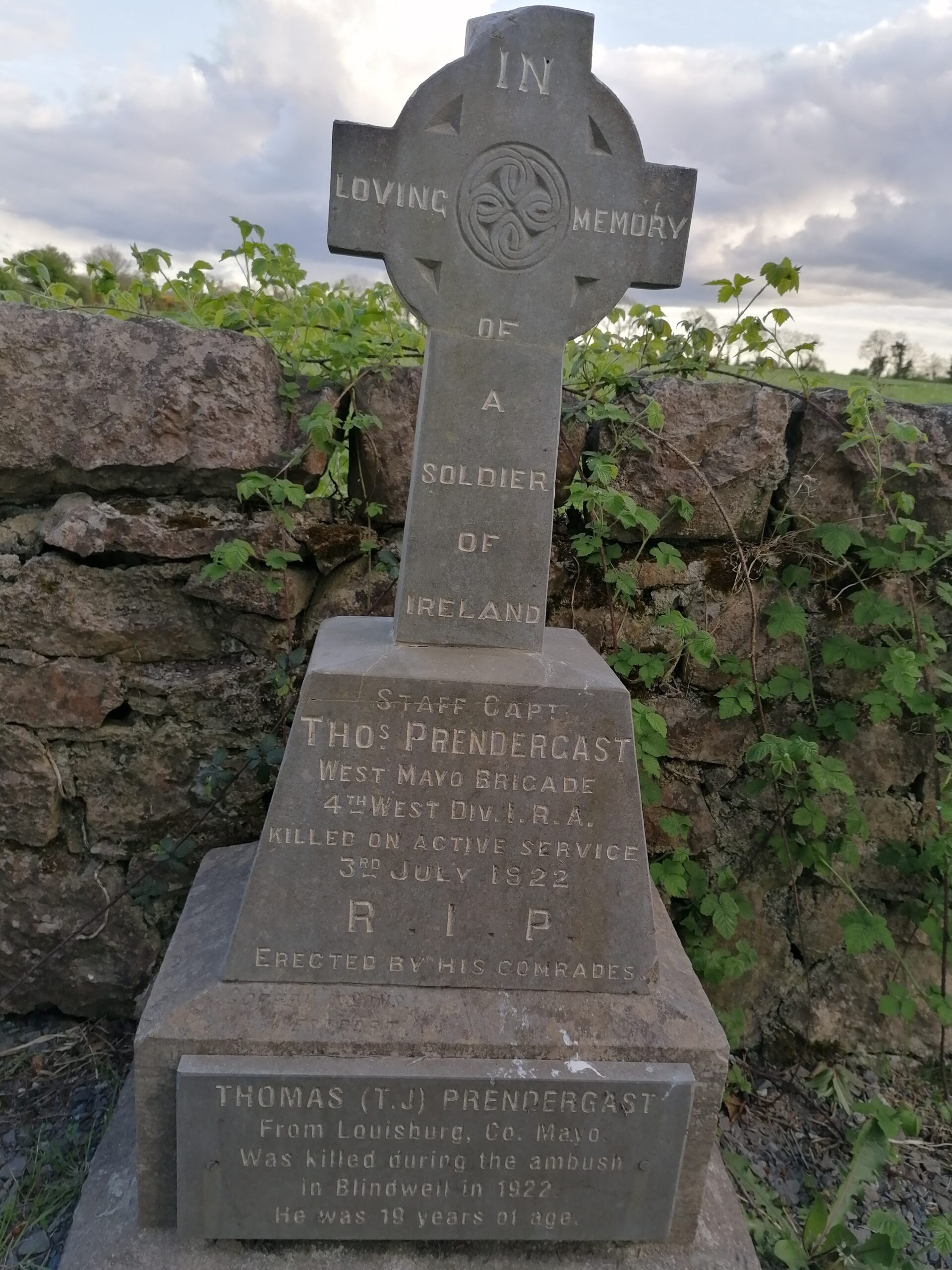 Memorial to Staff Captain Thomas Joseph Prendergast - Galway County ...